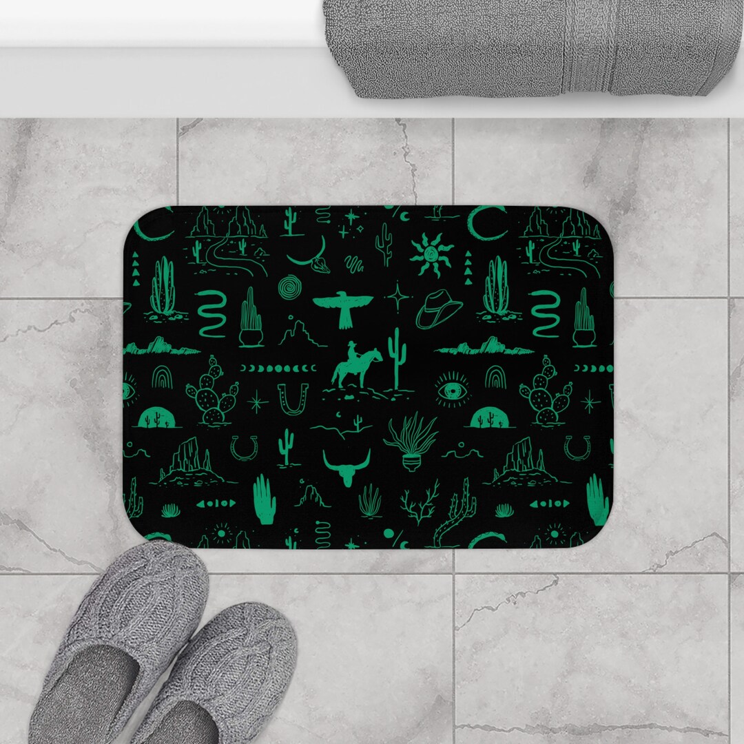 Rustic Western Bath Mat Non-slip Western Bathroom Decor, Durable Cowboy ...
