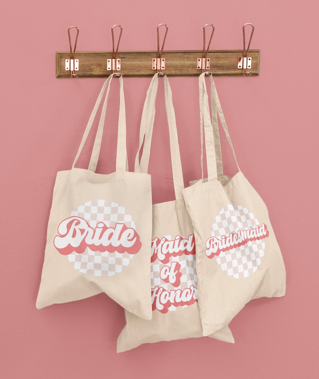 Retro Bachelorette Party Totes Custom Canvas Totes Bride Etsy