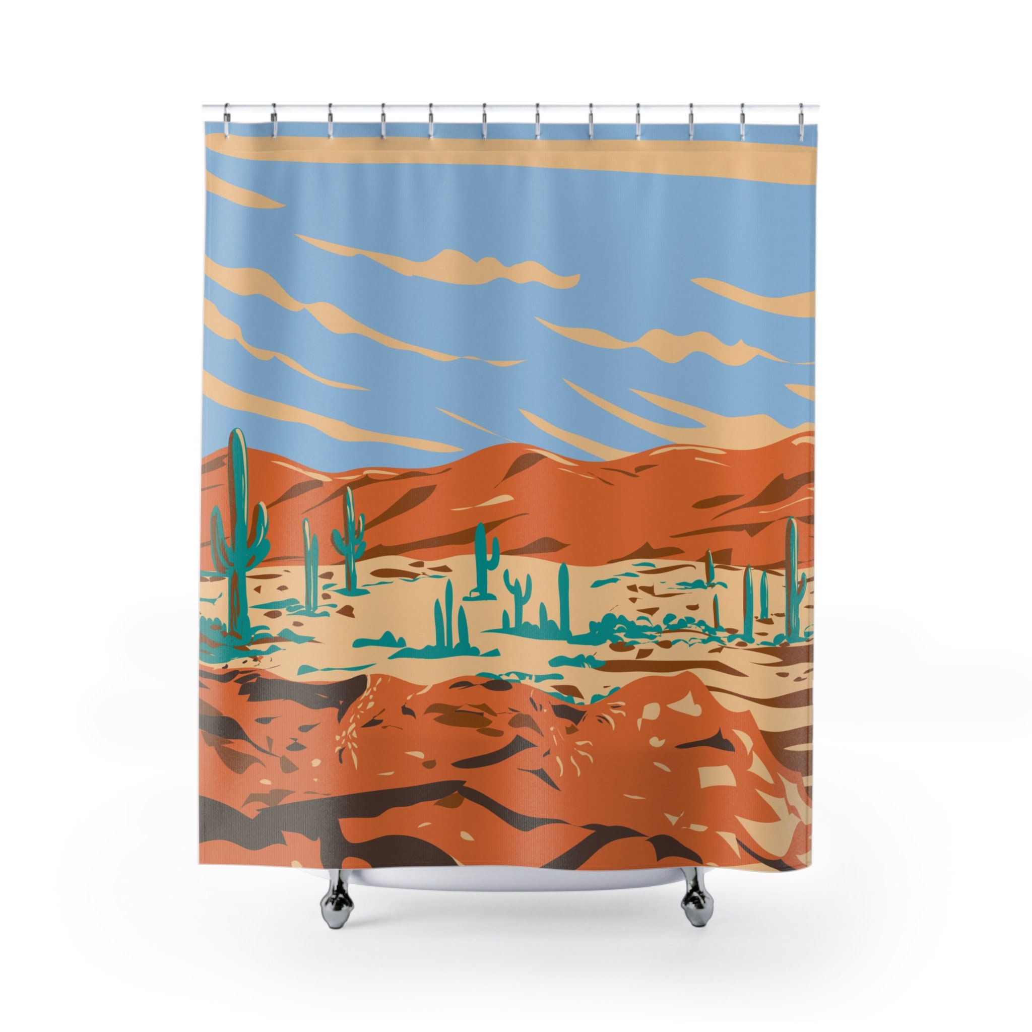 Desert Shower Curtain, Western Bathroom Décor, Desert Bathroom, Ranchy ...