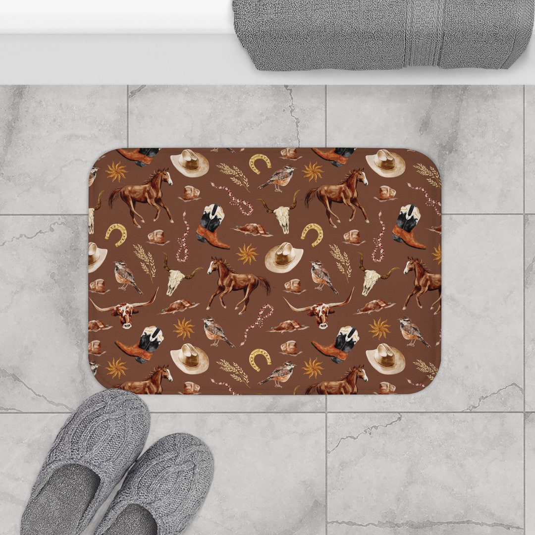 Wild West Bathroom Rugs, Western Bath Mats - Etsy