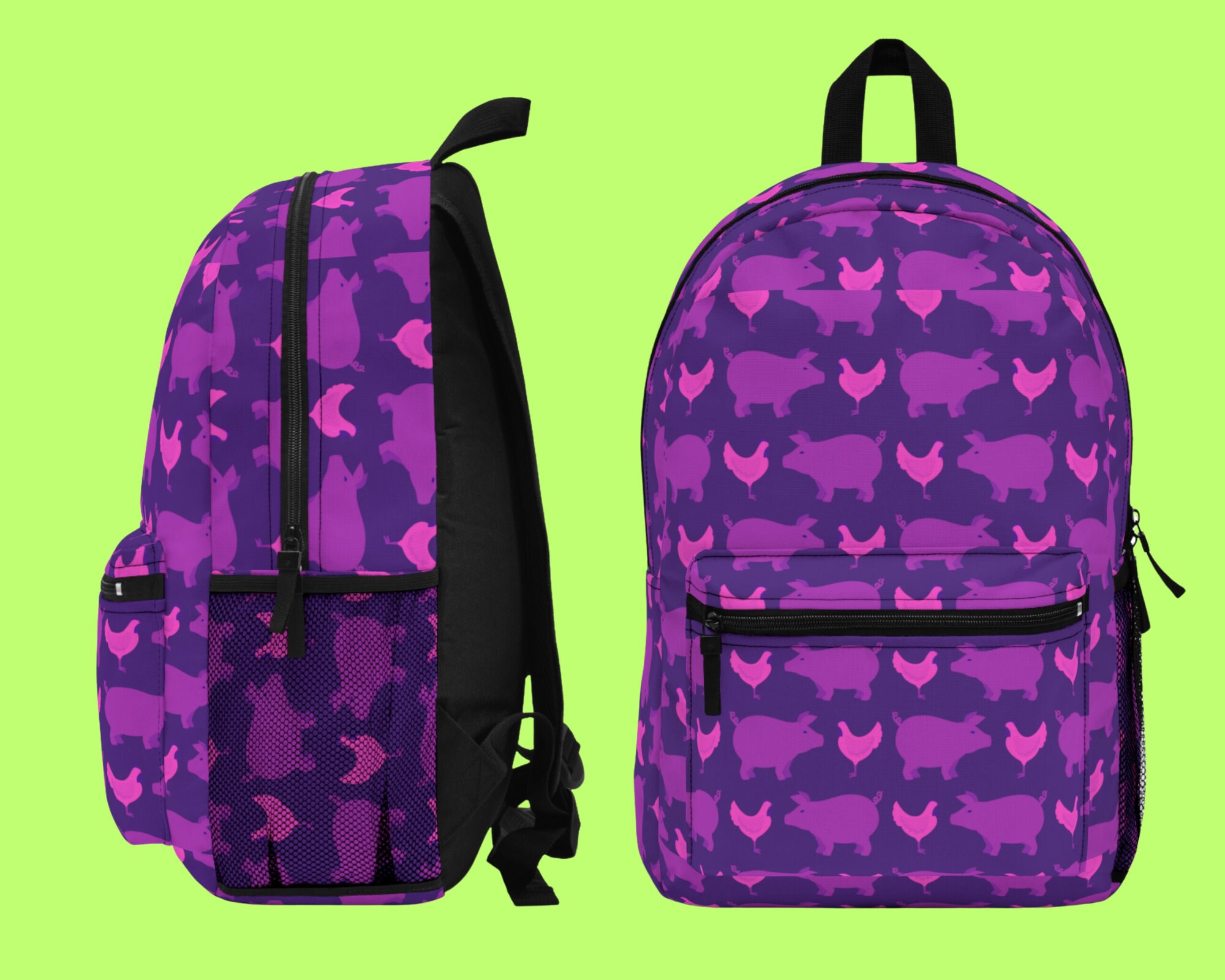 Farm Animal Backpack Pig and Chicken Backpack Back to - Etsy