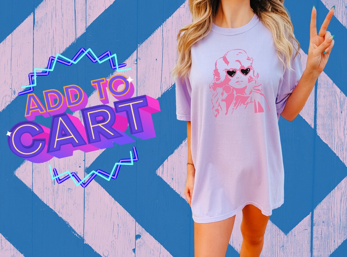 Pink Dolly Parton With Sunglasses Tee, Dolly Parton T-shirt, Gildan T ...