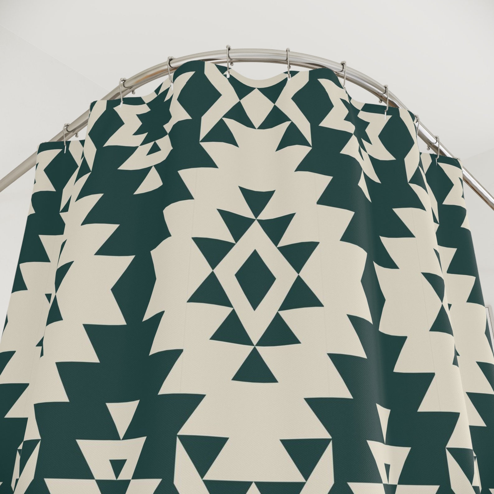 Green Aztec Bathroom Set shower Curtain Bath Mat Towels - Etsy