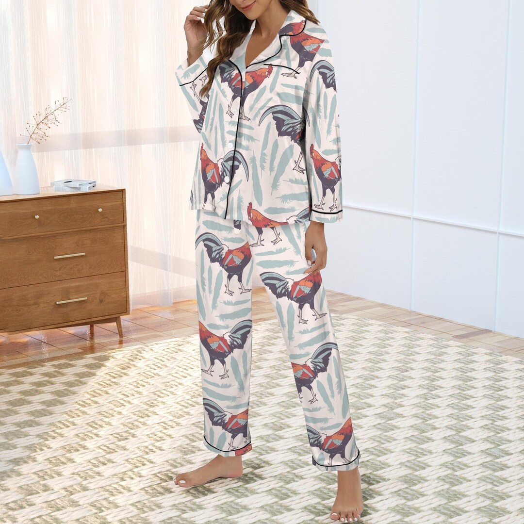 Luxury Chicken Pajama Set Farmhouse Pjs Long Sleeve & Pants Bridal ...