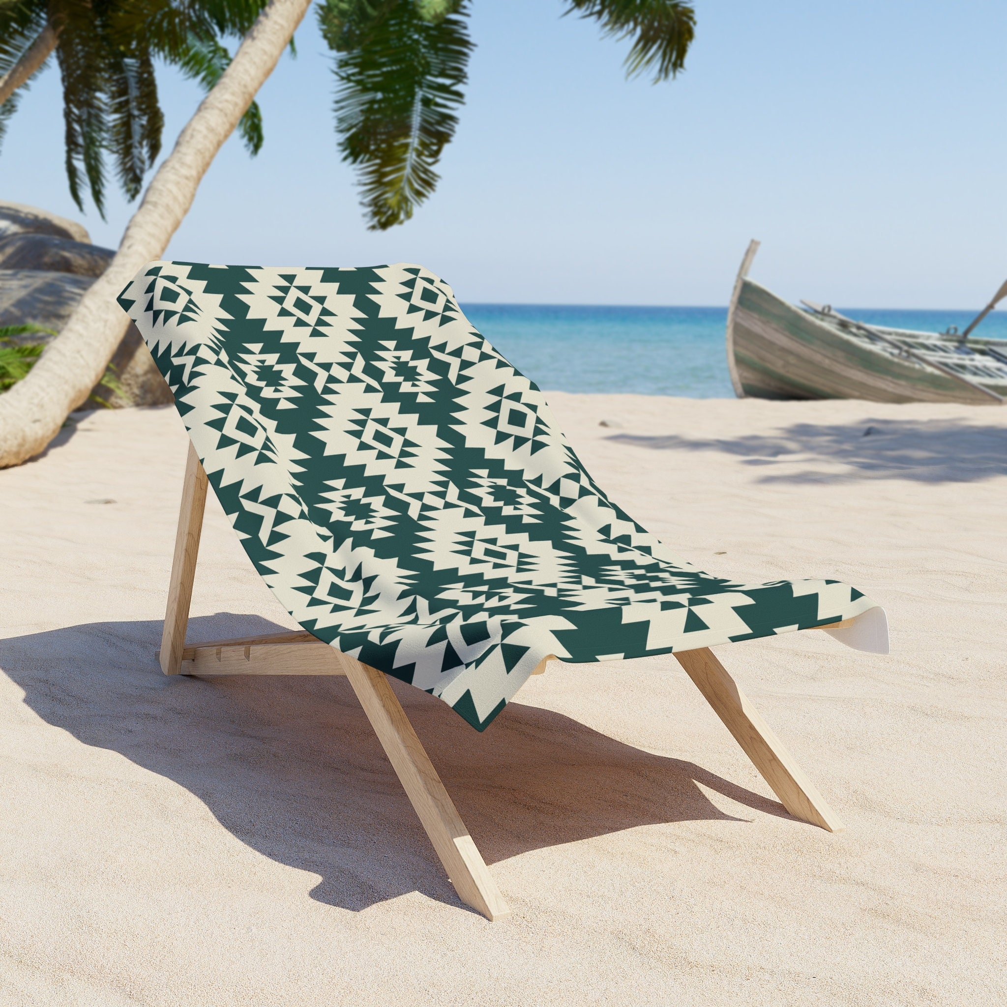 Green Aztec Bathroom Set shower Curtain Bath Mat Towels - Etsy