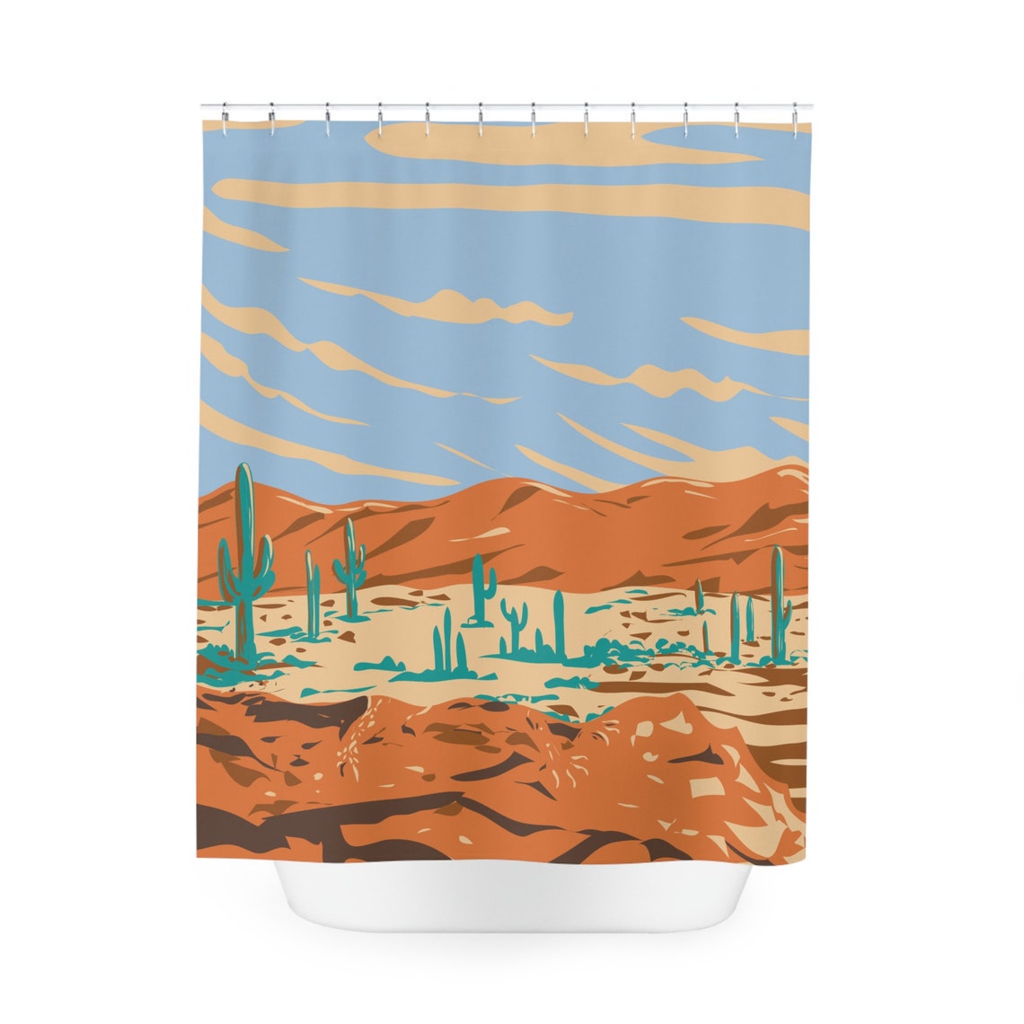 Desert Shower Curtain, Western Bathroom Décor, Desert Bathroom, Ranchy ...