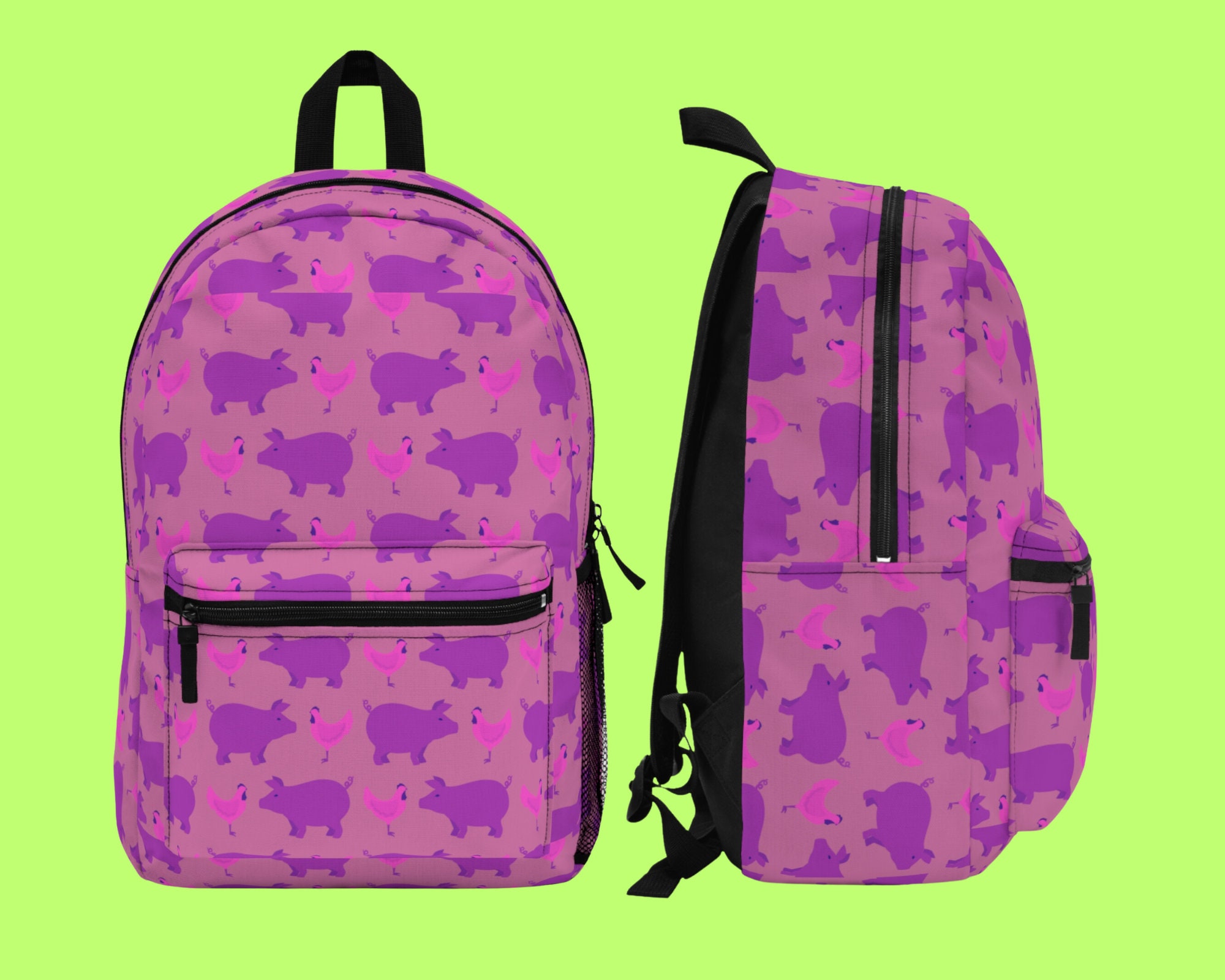 Farm Animal Backpack Pig and Chicken Backpack Back to - Etsy