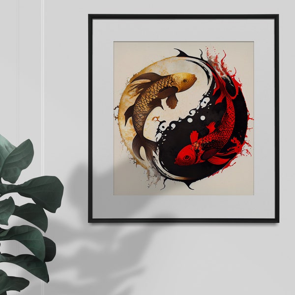 Koi Fish Ink Painting - Etsy