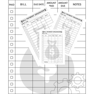 Bill Tracker, Digital Download, Printable, Log for Bills, Transaction ...