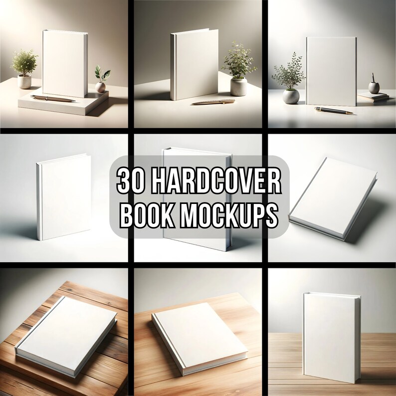 30 Hardcover Book Mockup Bundle Showcase Cover Designs With Realistic