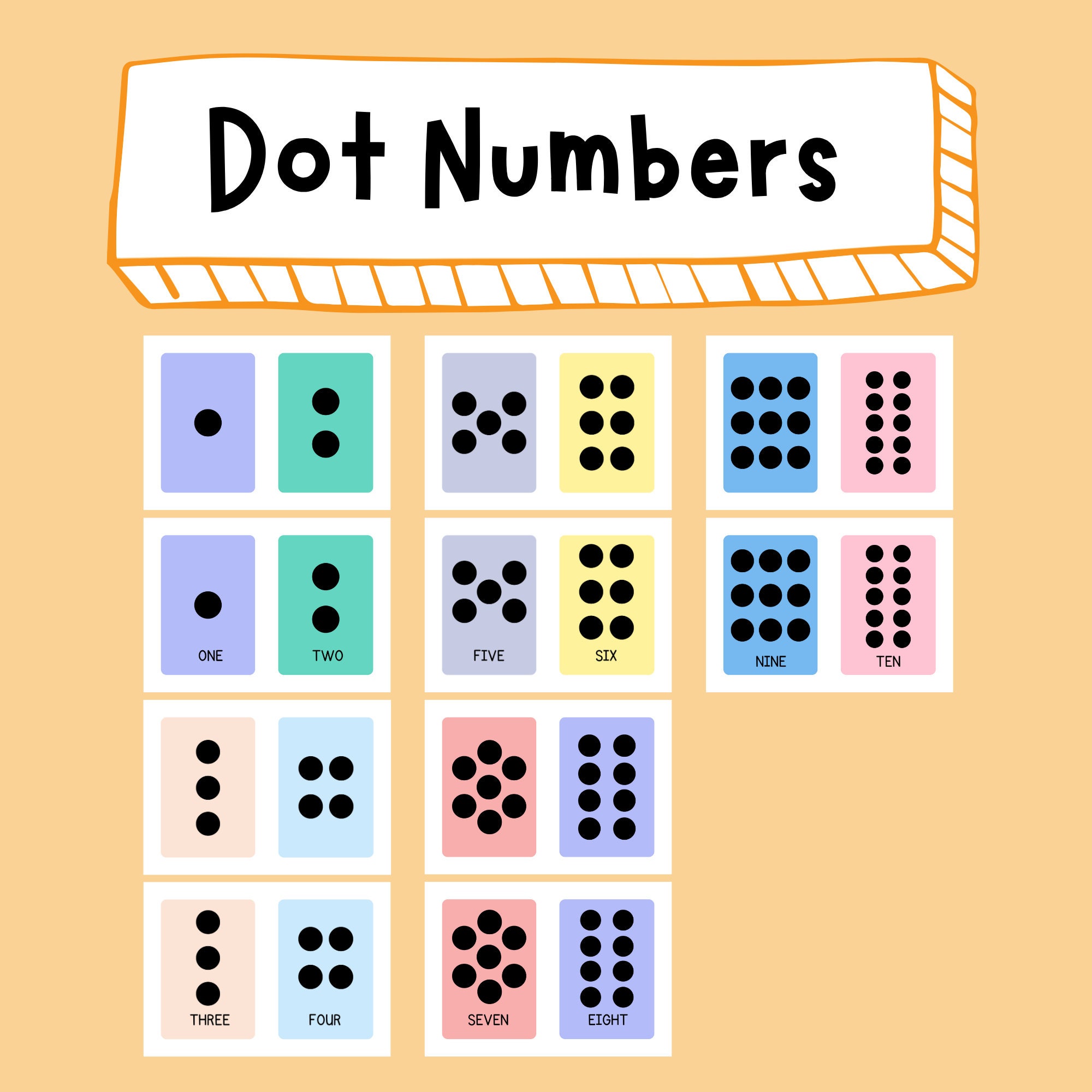 Colorful Number Flashcards for Kids: Counting in Color Math - Etsy