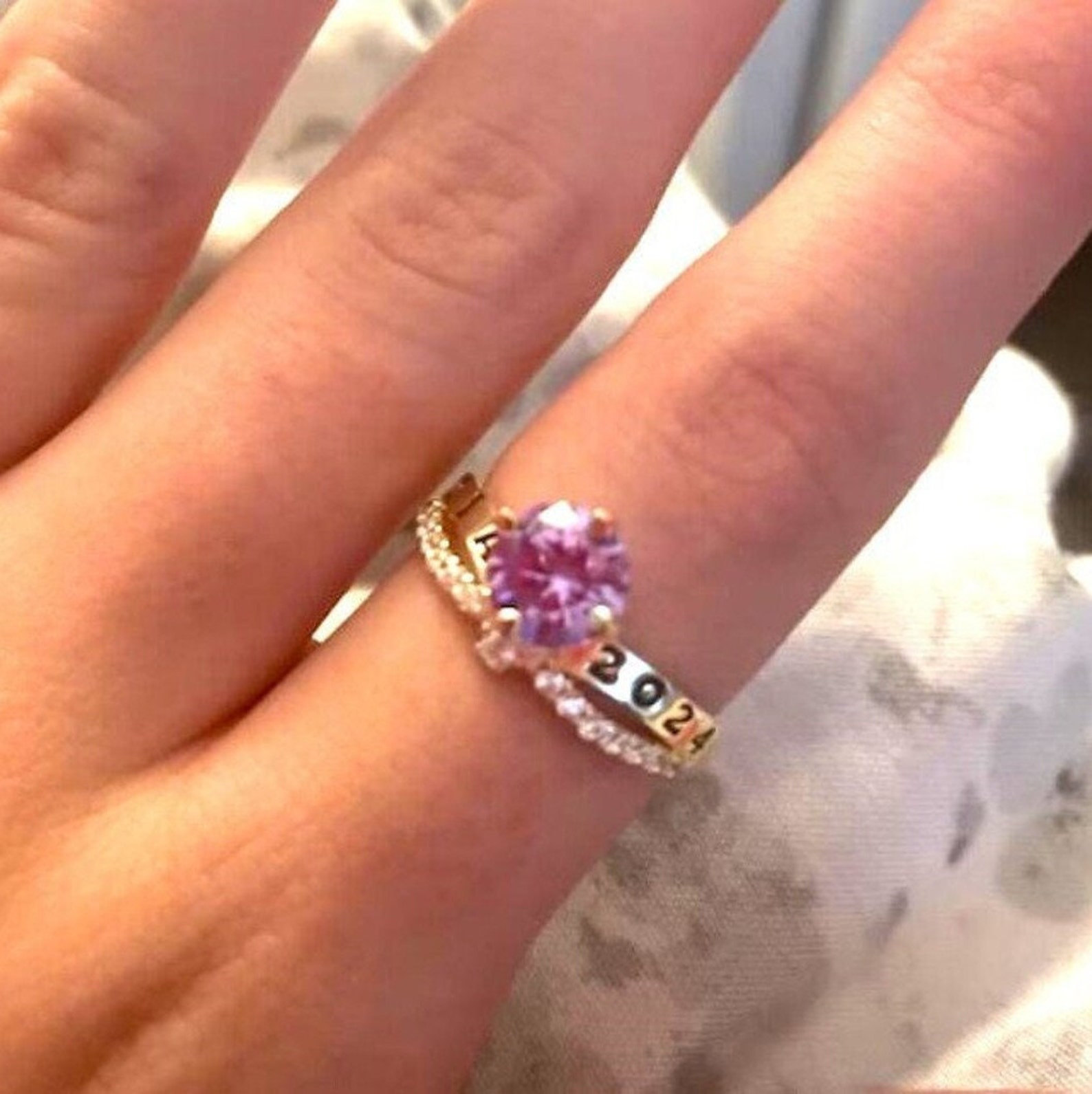 925 Sterling Silver Customized Class Ring for Women, High School and ...