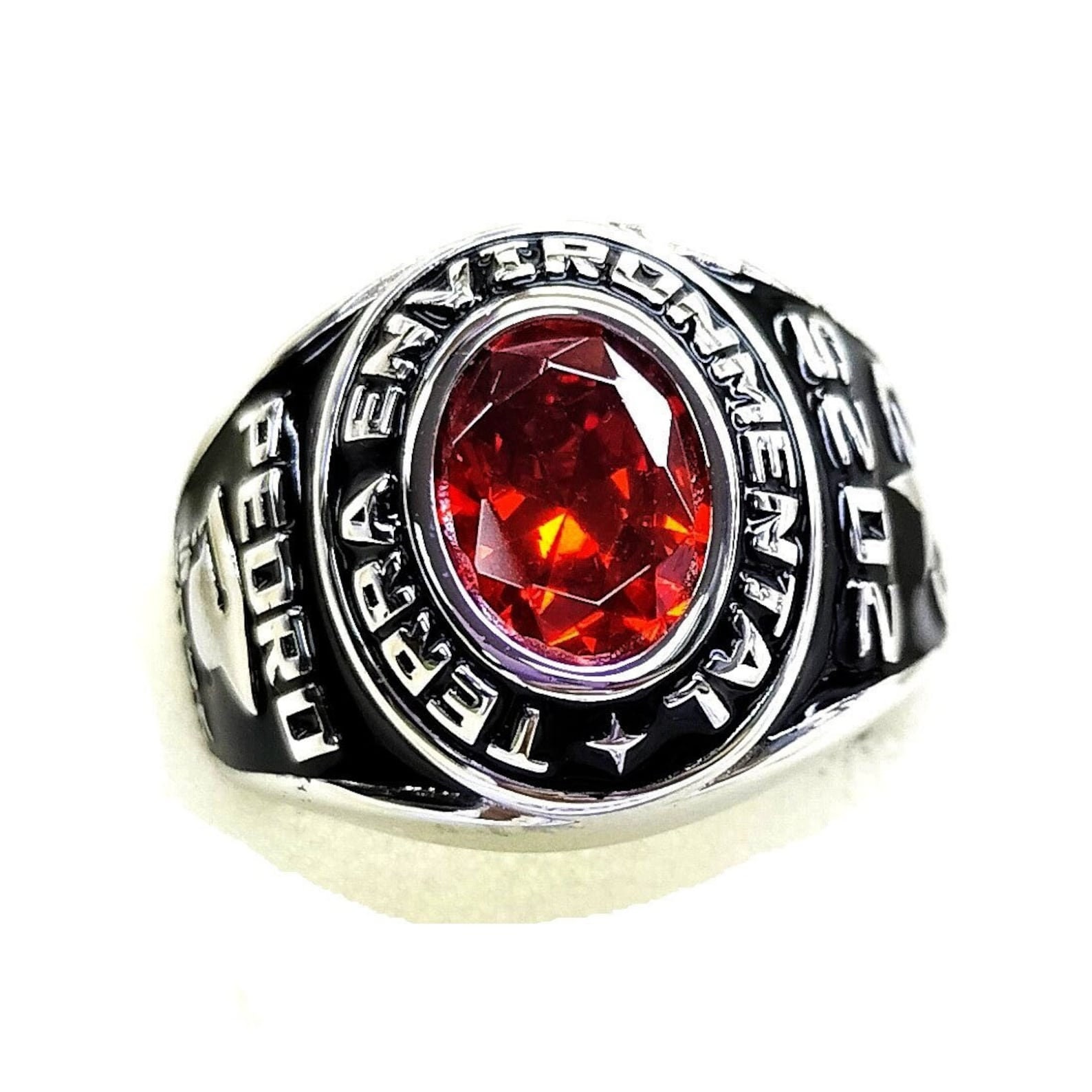 Customizable Class Rings for Men High School College Ring, 925 Sterling ...