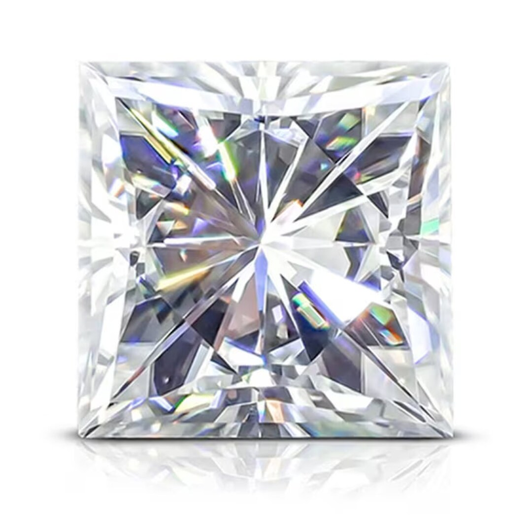 Lab Created Princess Cut Moissanite Loose Stone 1.00ct to 6.00ct , D ...