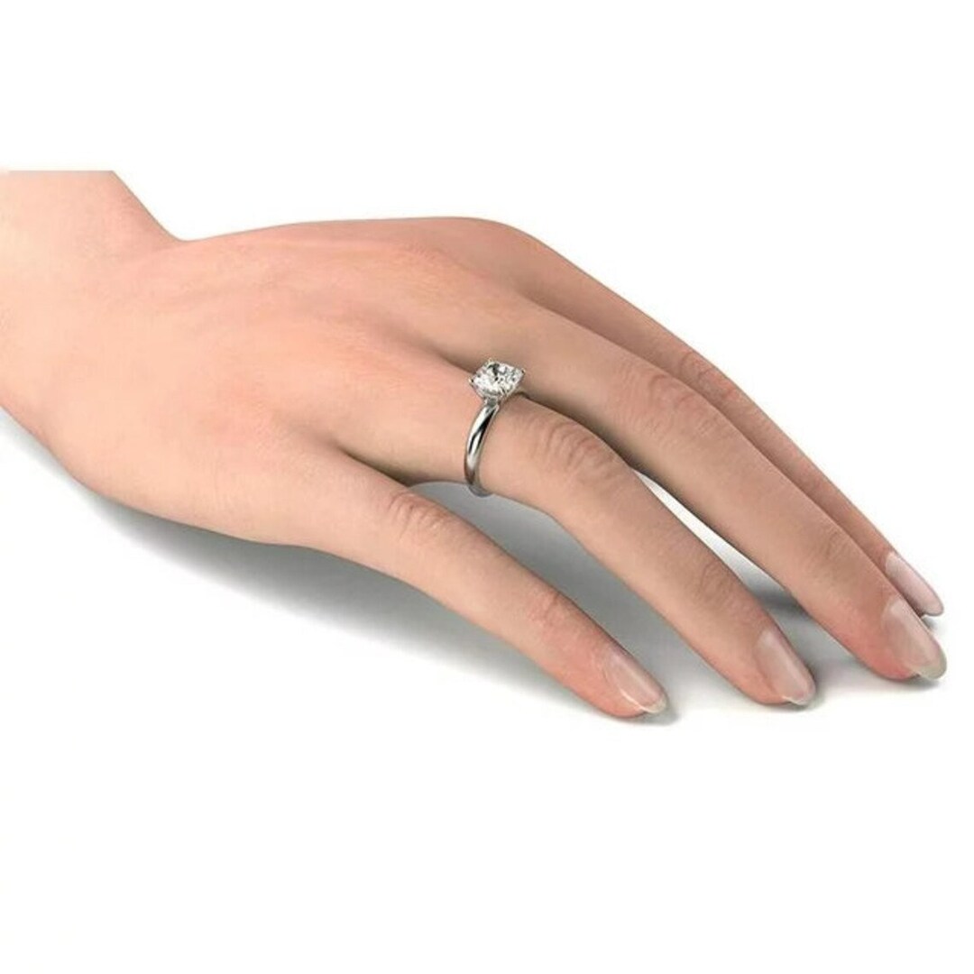 1ct Excellent CVD Cushion Cut Diamond Bridal Rings for Women Solid 14K White Gold - Etsy