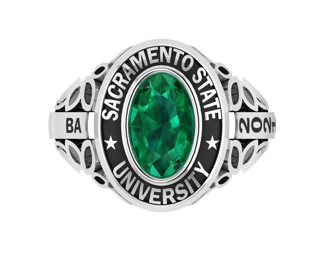 Custom Ring, Graduation Ring, 925 Sterling Silver Ring, Simulated ...