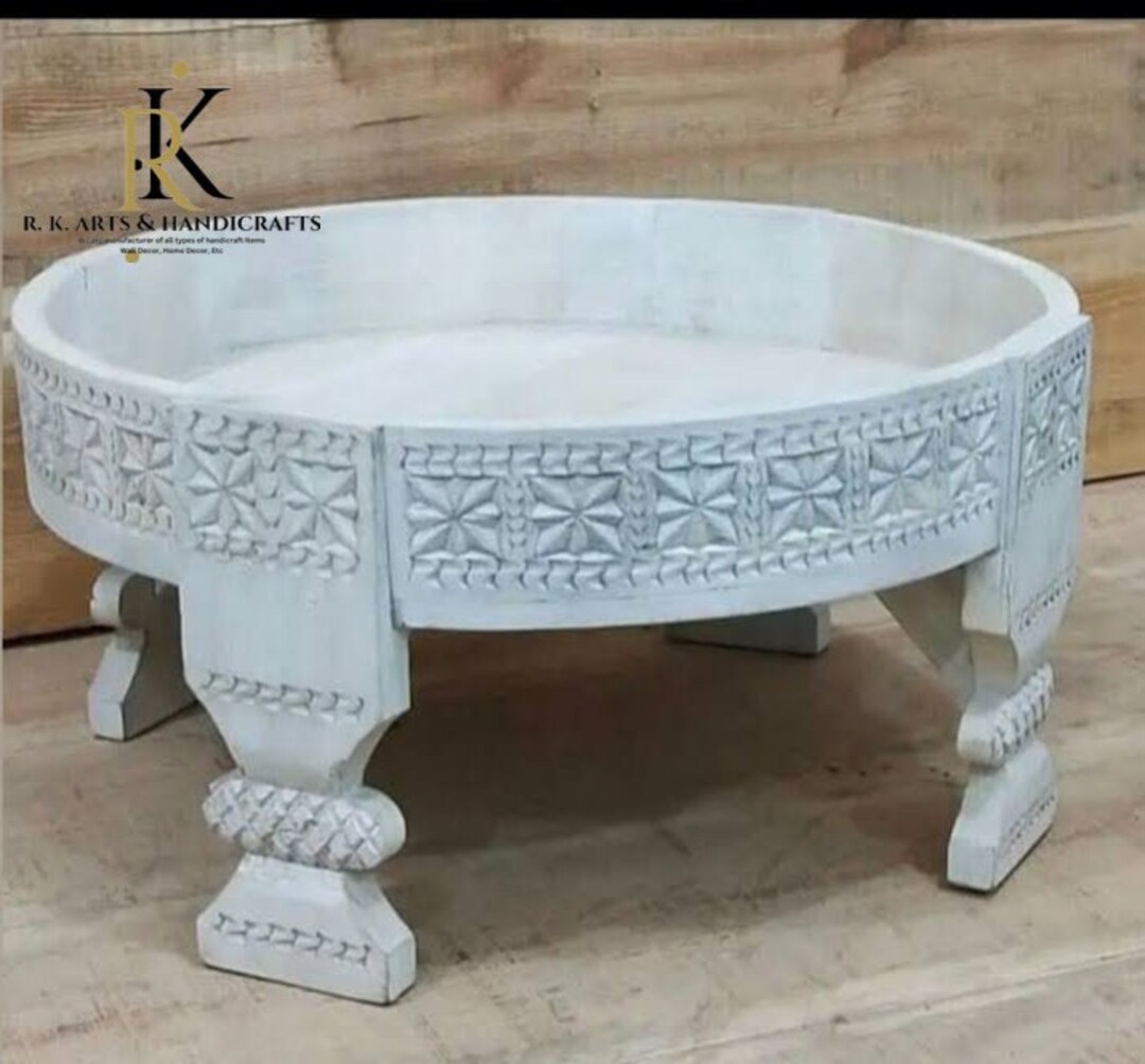 Wooden Chakki Table Wooden Coffee Table End Table Indian Wooden ...