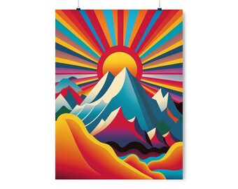 Mani Hill Abstract Psychedelic Poster, 70s Wall Pop Art, 70s Decor ...