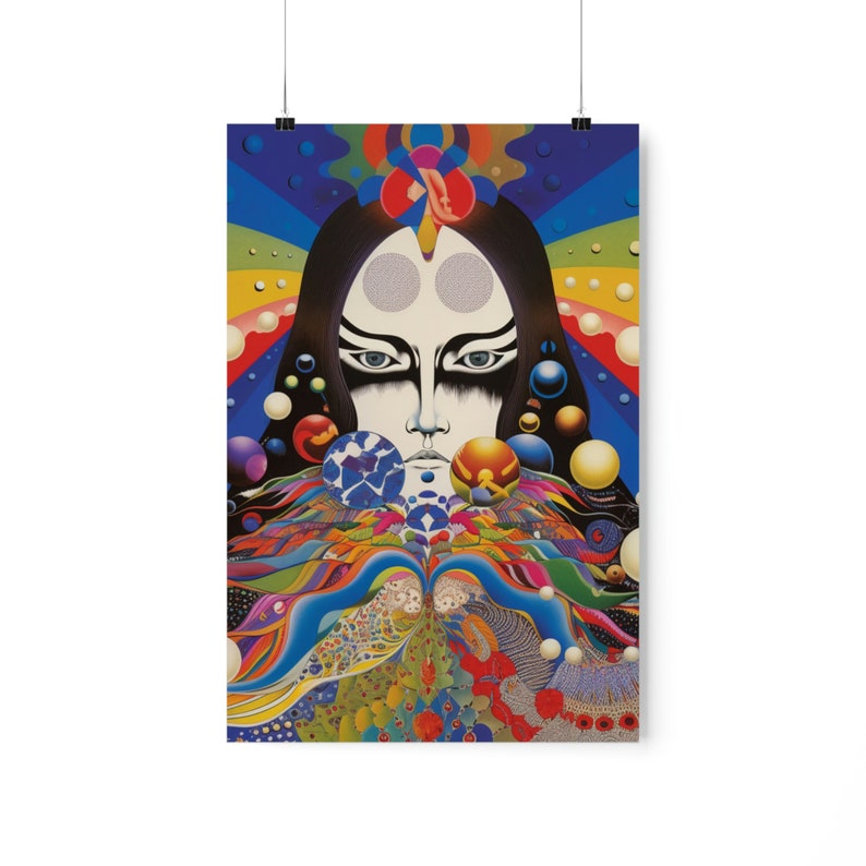 Mani Hill Abstract Psychedelic Poster, 70s Wall Pop Art, 70s Decor ...