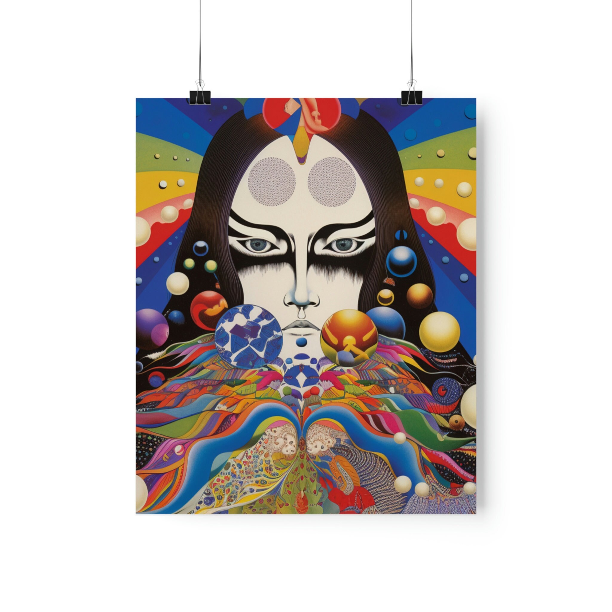 Mani Hill Abstract Psychedelic Poster, 70s Wall Pop Art, 70s Decor ...