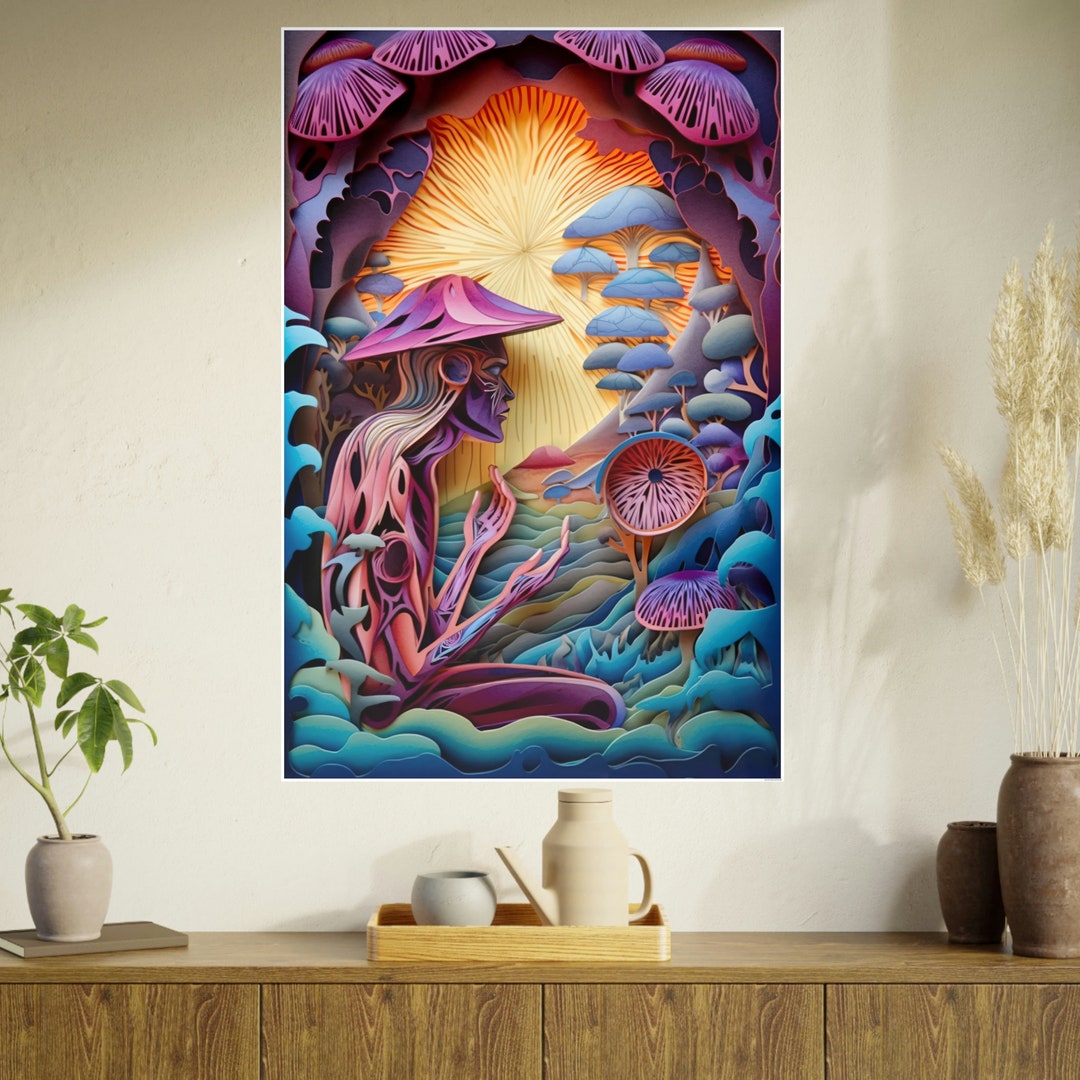 Inner High Abstract Nature Cut Out Art Print Forest Sunrise Art ...