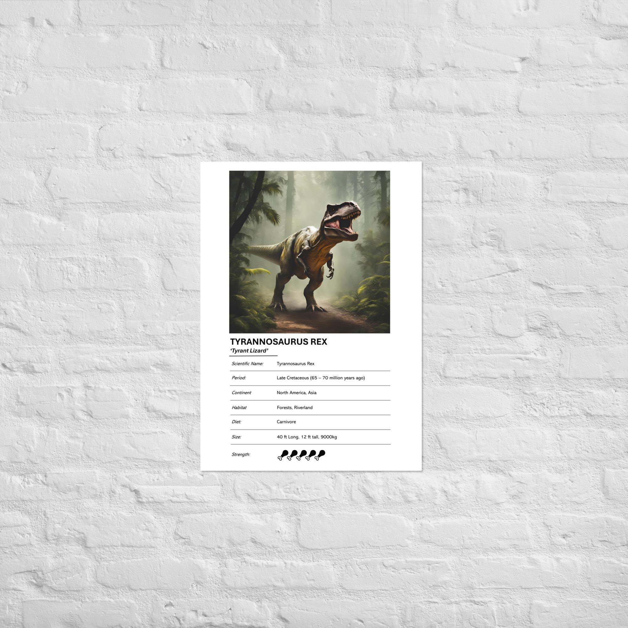 T-rex Fact File Poster - Etsy