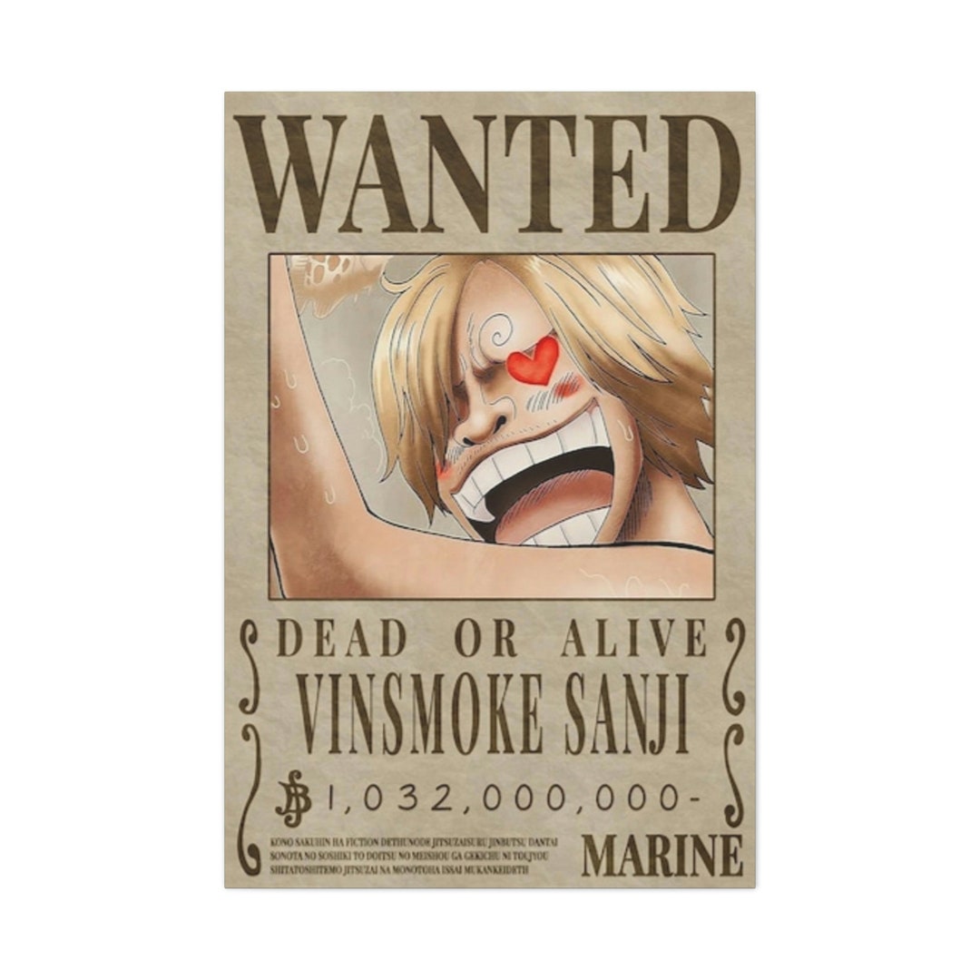 One Piece Sanji Bounty Poster - Etsy
