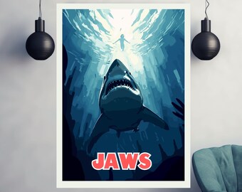 JAWS POSTER Movie Poster Mid Century Modern Poster - Etsy
