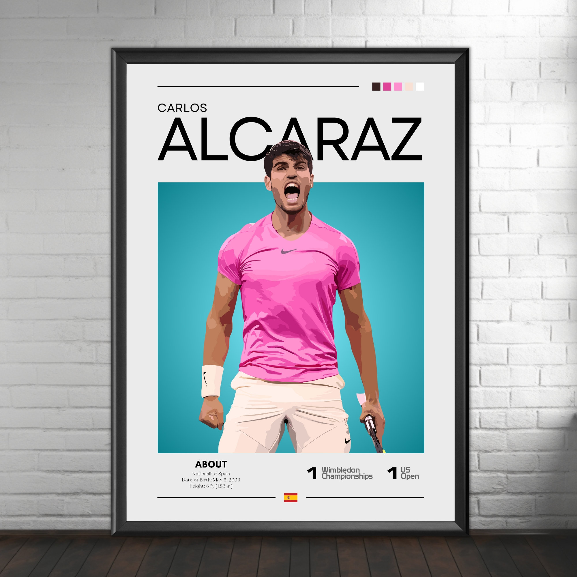 Carlos Alcaraz Poster Tennis Fans Tennis Poster Grand Slam - Etsy