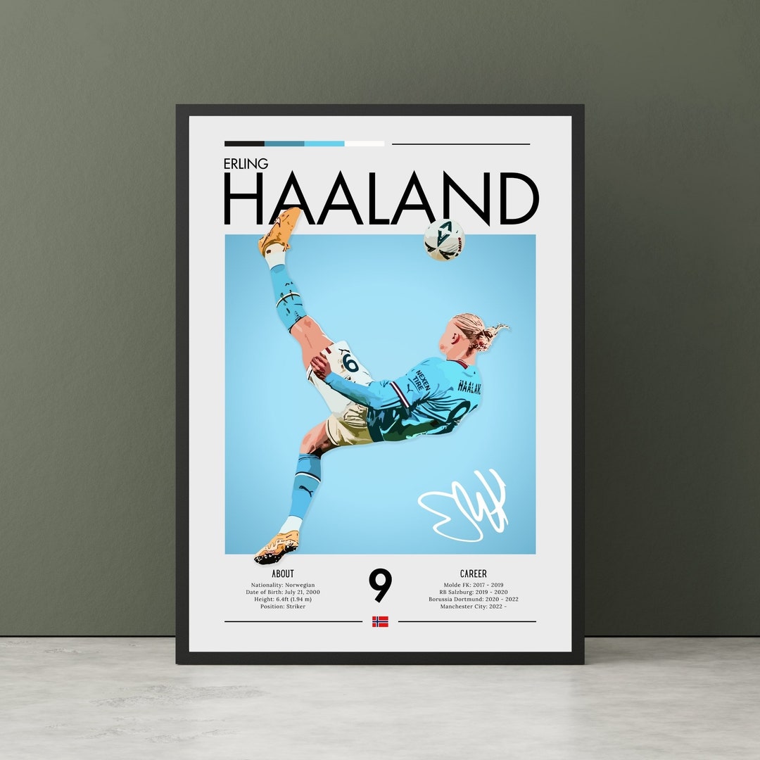 Erling Haaland Print, Haaland Poster, Football Gift, Sports Poster ...