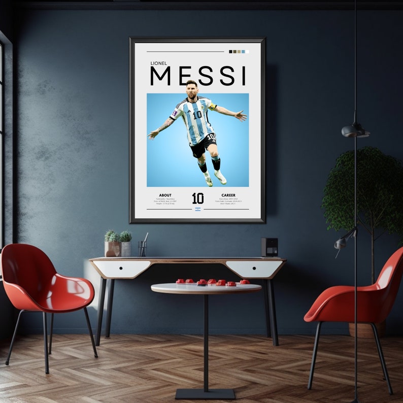 Leo Messi Poster, Lionel Messi Poster, Football Gift, Sports Poster ...