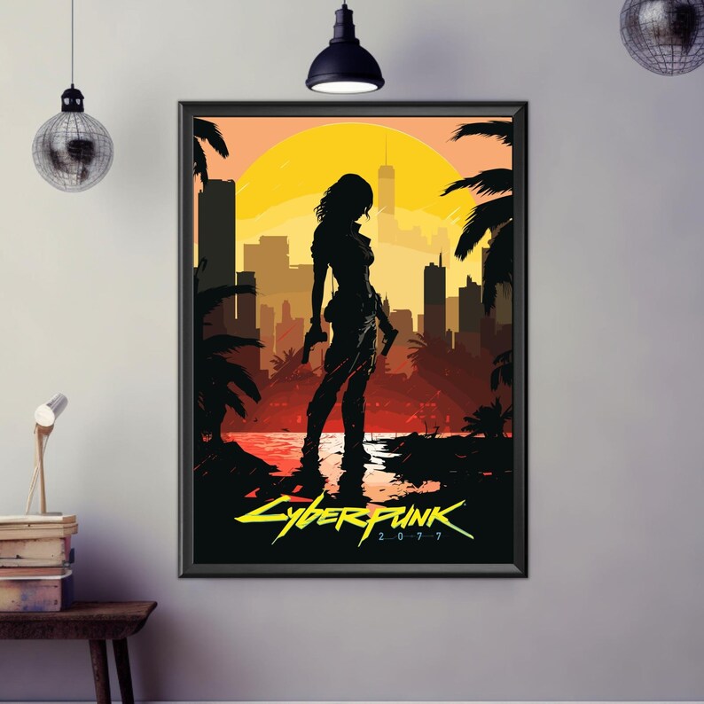 Cyberpunk 2077 Poster, Gaming Room Poster, Minimalist, Gaming Poster ...