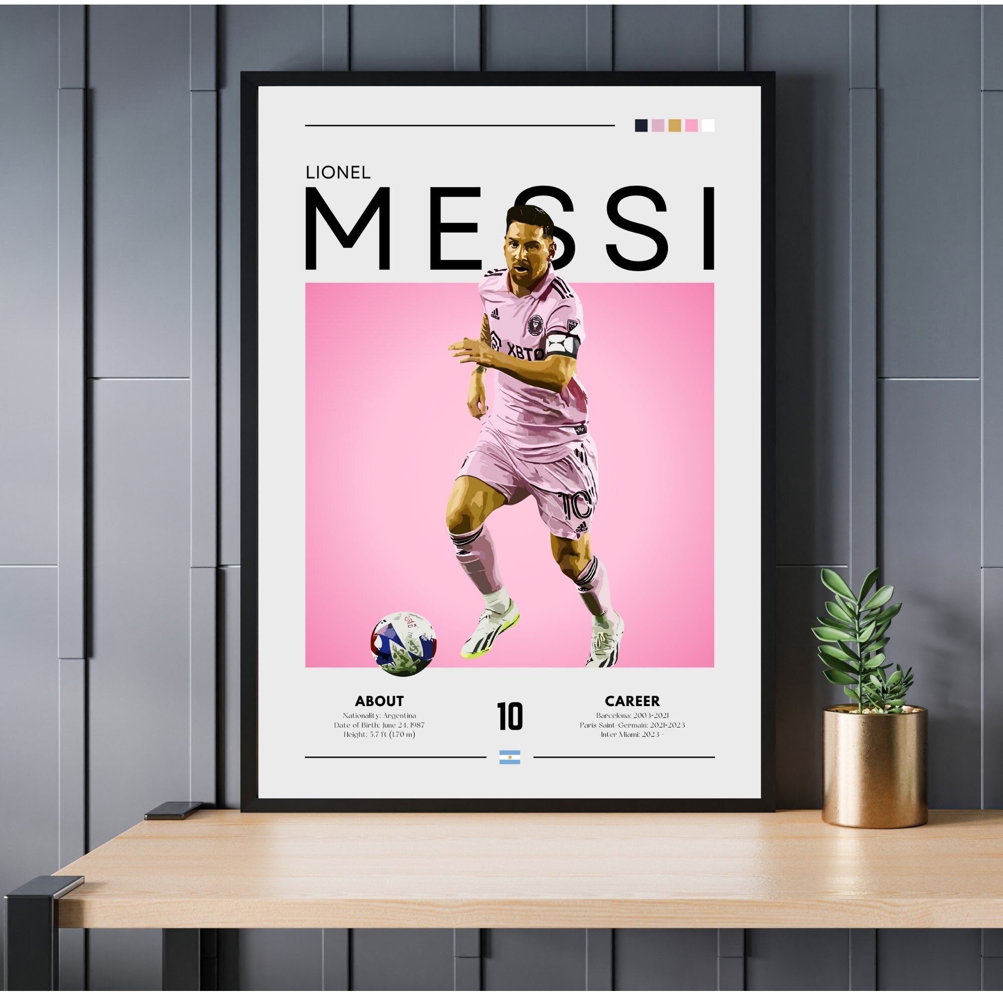 Leo Messi Poster, Lionel Messi Poster, Football Gift, Sports Poster ...