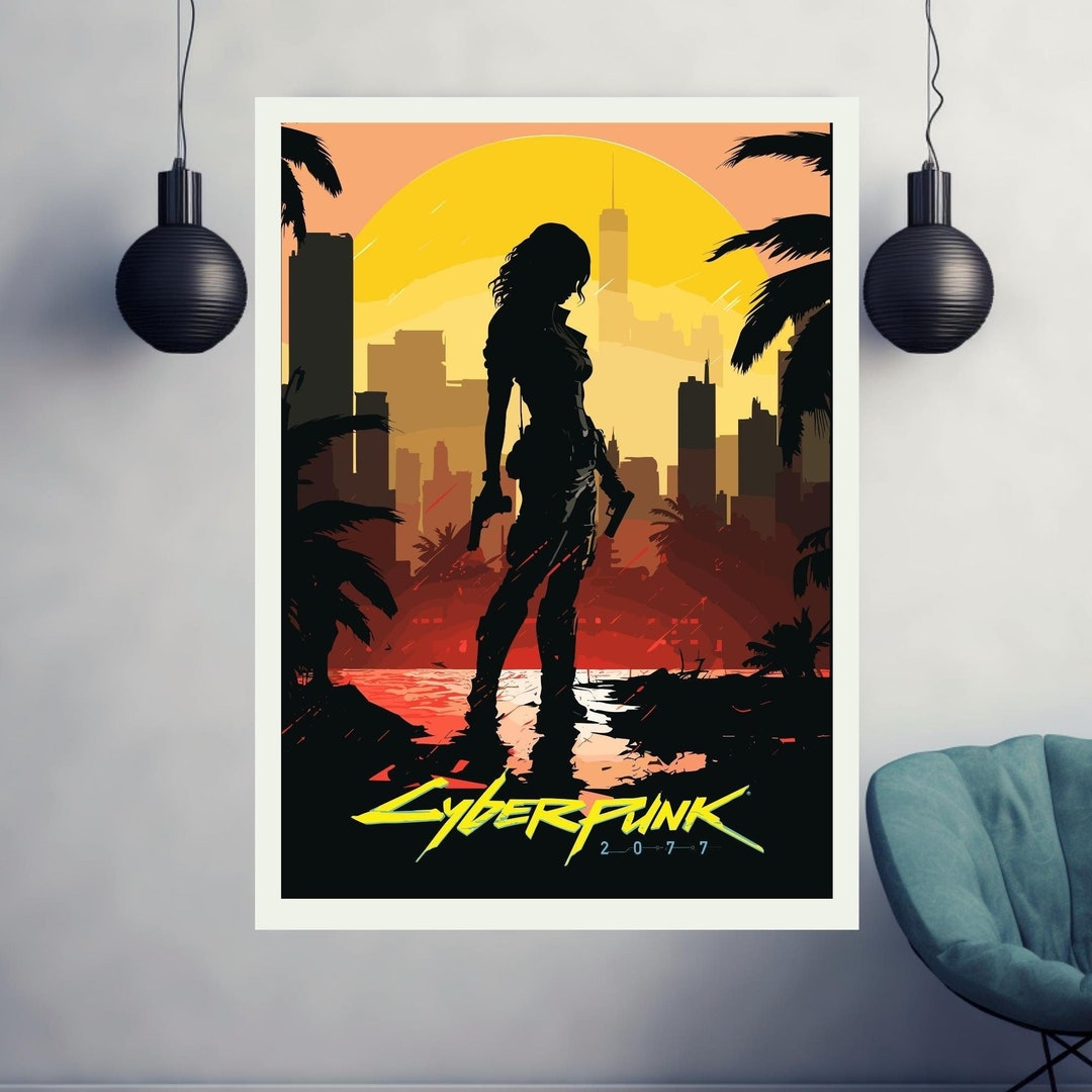 Cyberpunk 2077 Poster, Gaming Room Poster, Minimalist, Gaming Poster ...