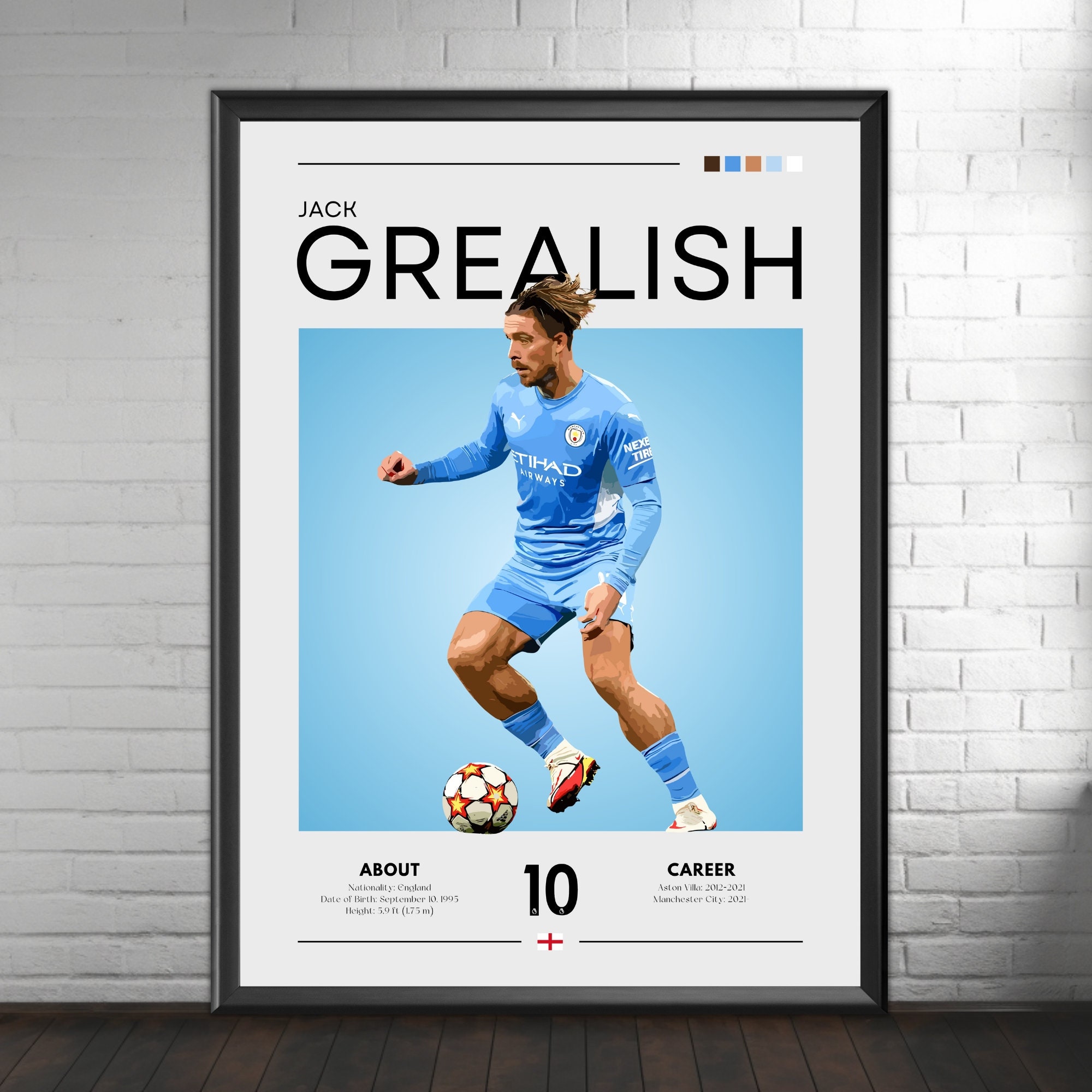 Jack Grealish Print, Jack Grealish Poster, Football Gift, Sports Poster ...