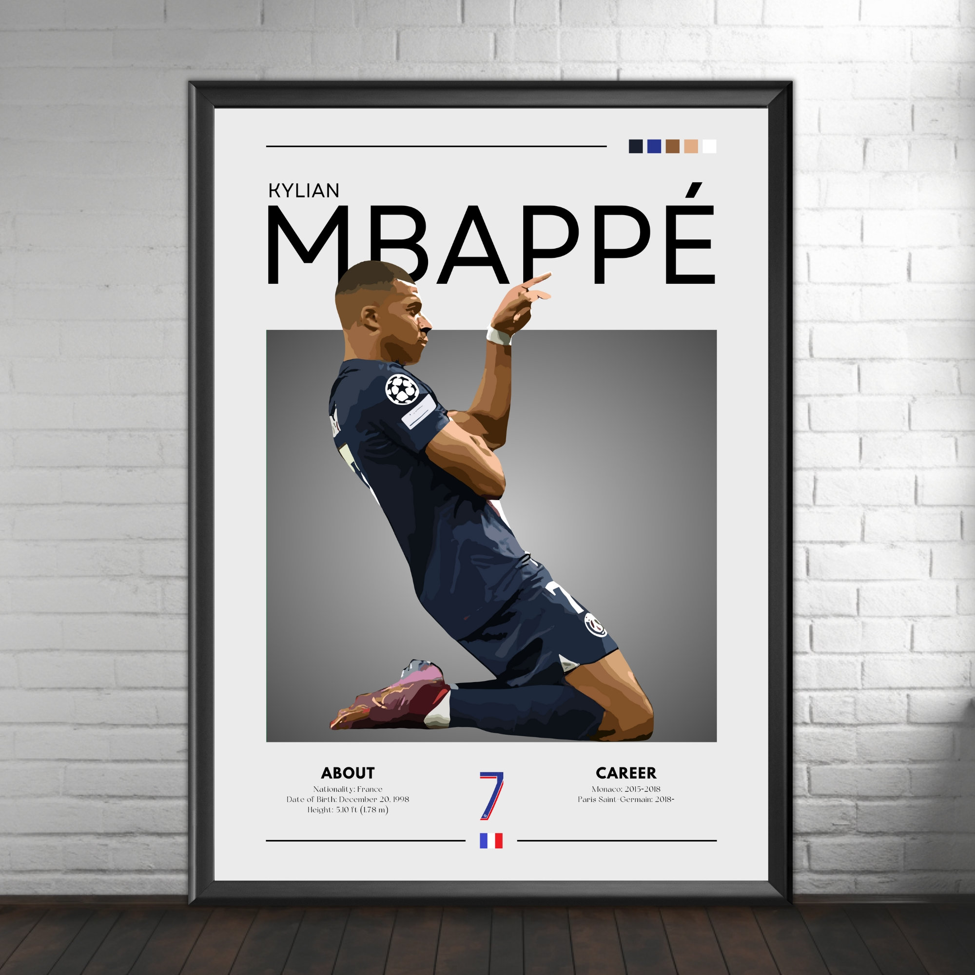 Kylian Mbappe Print, Kylian Mbappe Poster, PSG Print, Football Gift ...