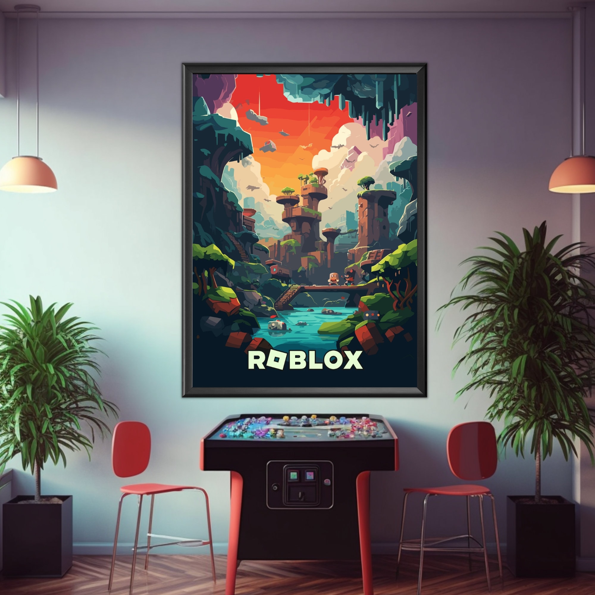 Roblox Game Poster, Roblox Print, Gaming Room Poster, Minimalist ...