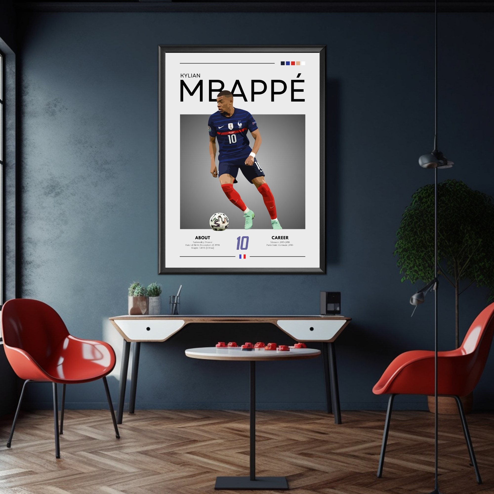Póster Kylian Mbappé Fútbolista, Mbappe Fan, Mbappé PSG, Póster de ...