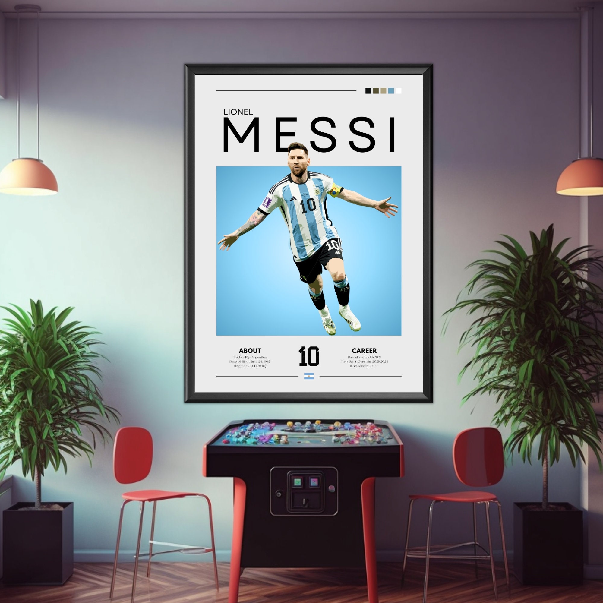 Leo Messi Poster, Lionel Messi Poster, Football Gift, Sports Poster ...