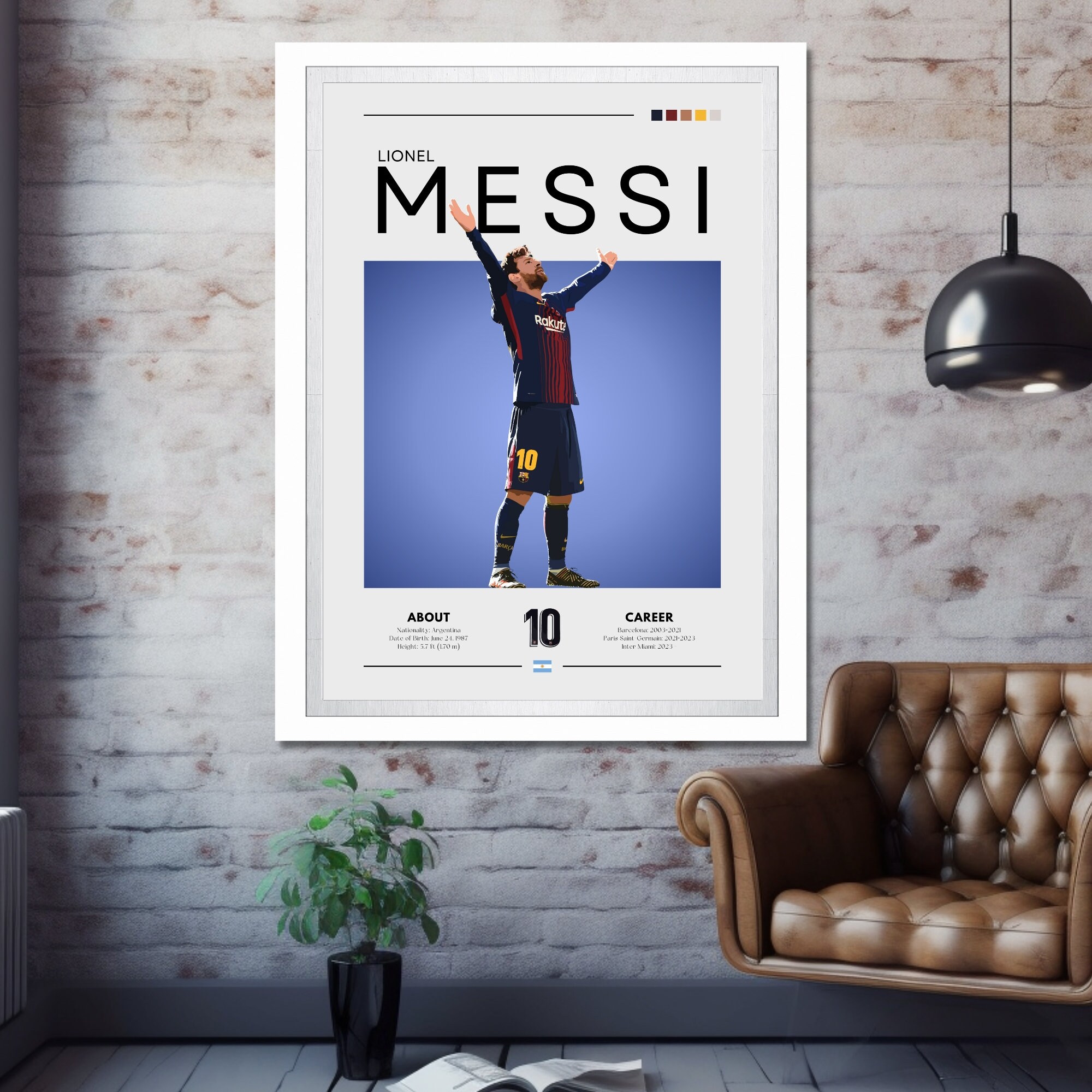 Lionel Messi Poster, Leo Messi Poster, Football Gift, Sports Poster ...