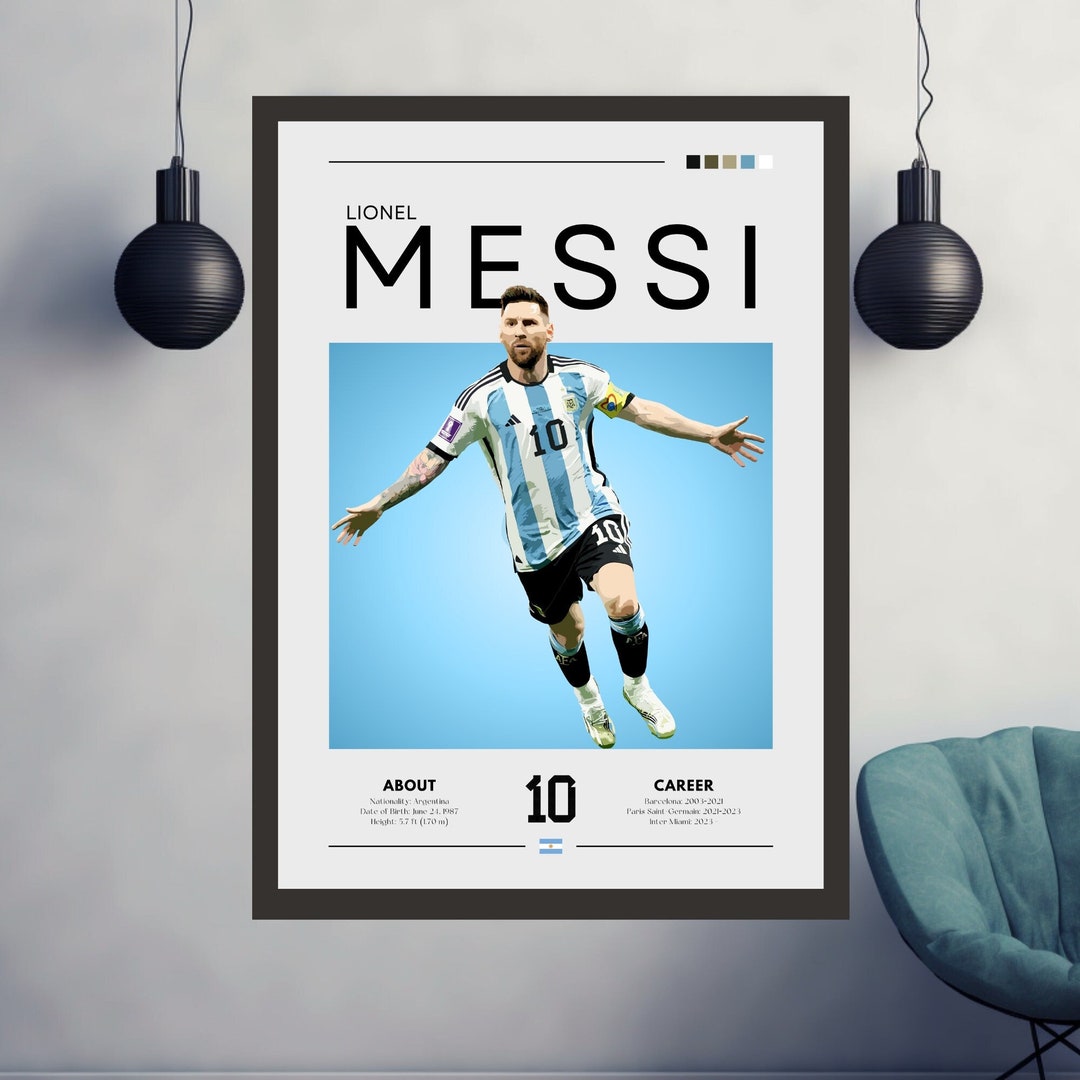Leo Messi Poster, Lionel Messi Poster, Football Gift, Sports Poster ...