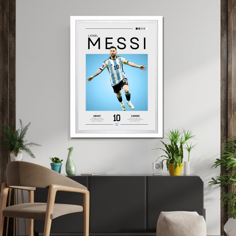 Leo Messi Poster, Lionel Messi Poster, Football Gift, Sports Poster ...