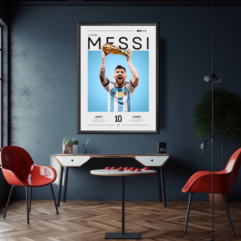 Lionel Messi Poster, Leo Messi Print, Football Gift, Sports Poster ...