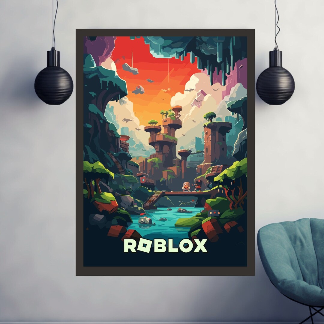 Roblox Game Poster, Roblox Print, Gaming Room Poster, Minimalist ...