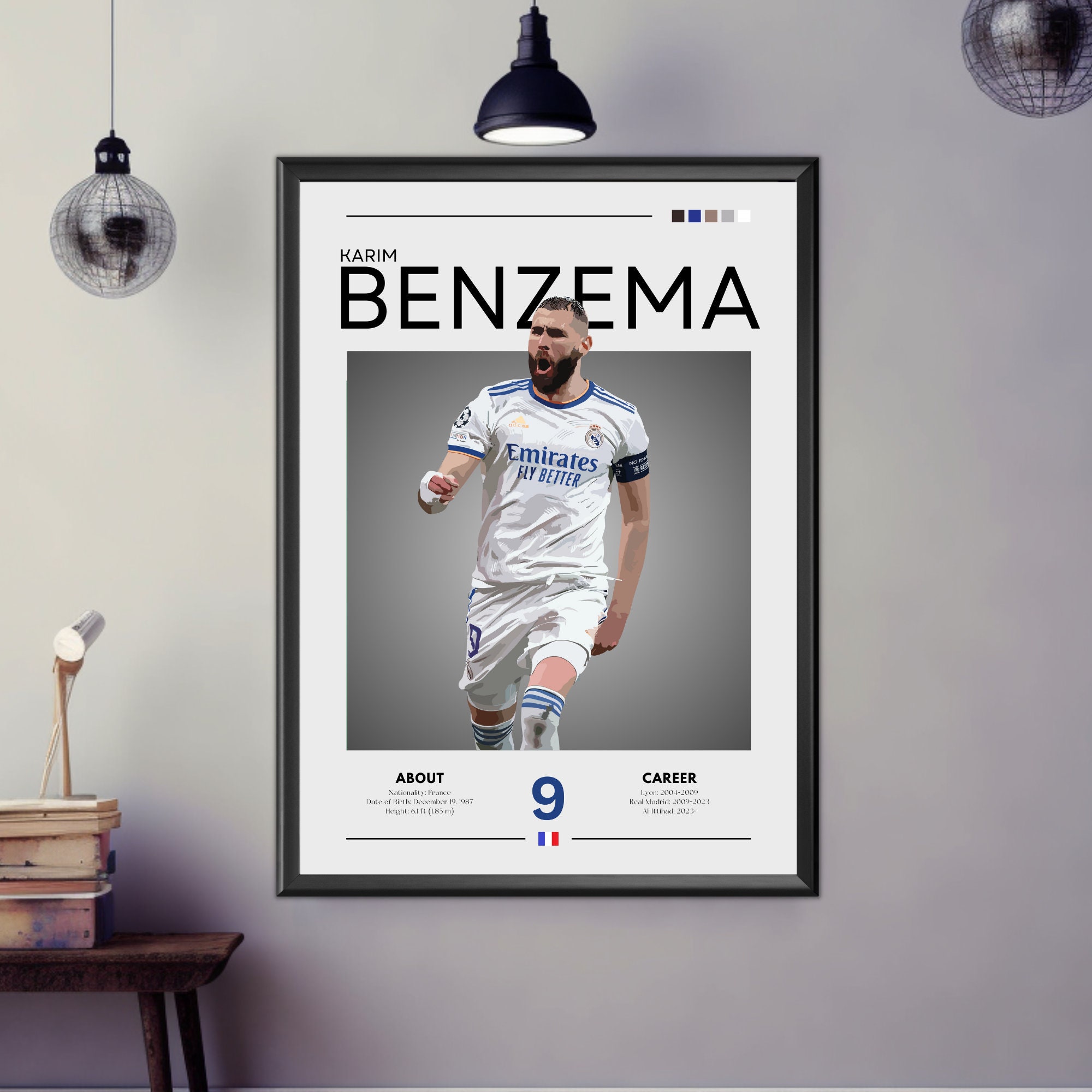 Karim Benzema Poster Real Madrid Poster Football Gift - Etsy