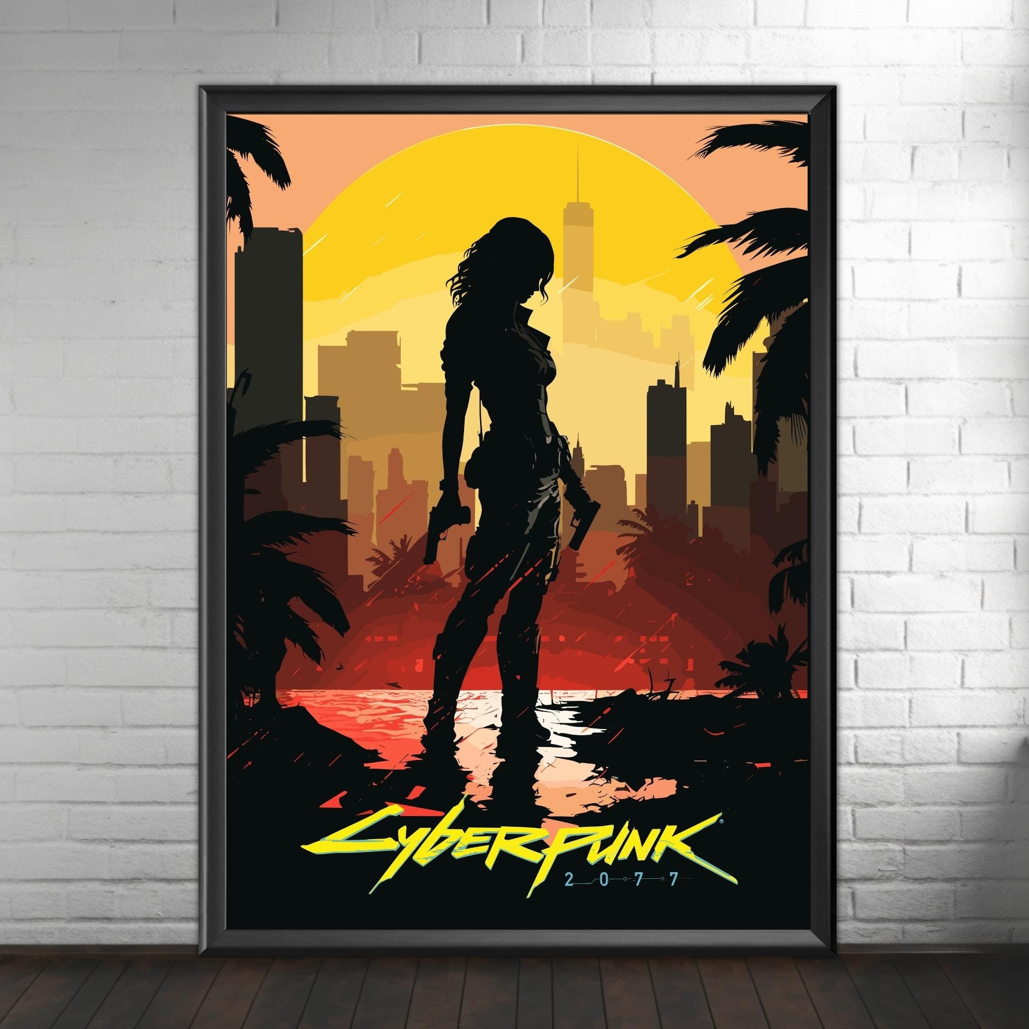 Cyberpunk 2077 Poster, Gaming Room Poster, Minimalist, Gaming Poster ...