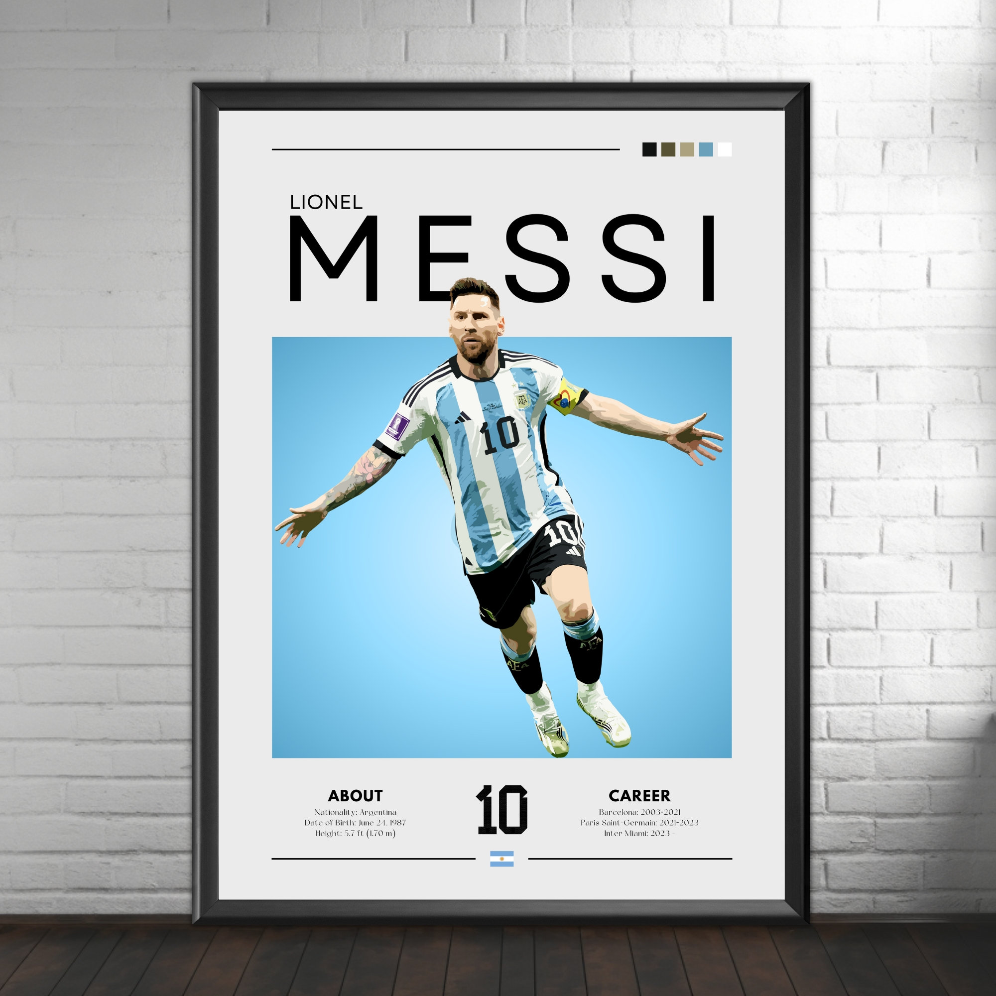 Leo Messi Poster, Lionel Messi Poster, Football Gift, Sports Poster ...