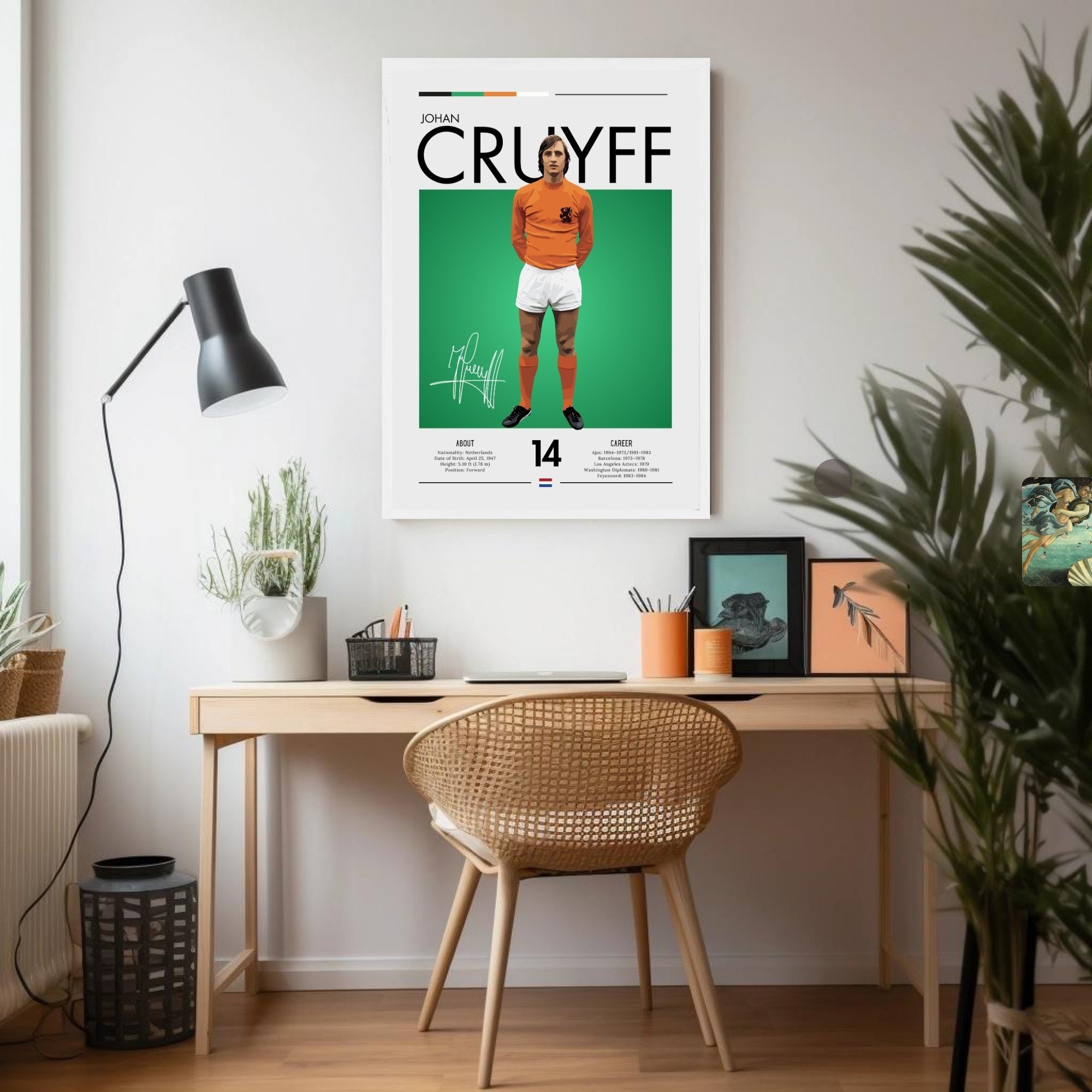 Johan Cruyff Print, Johan Cruyff Poster, Football Gift, Sports Poster ...