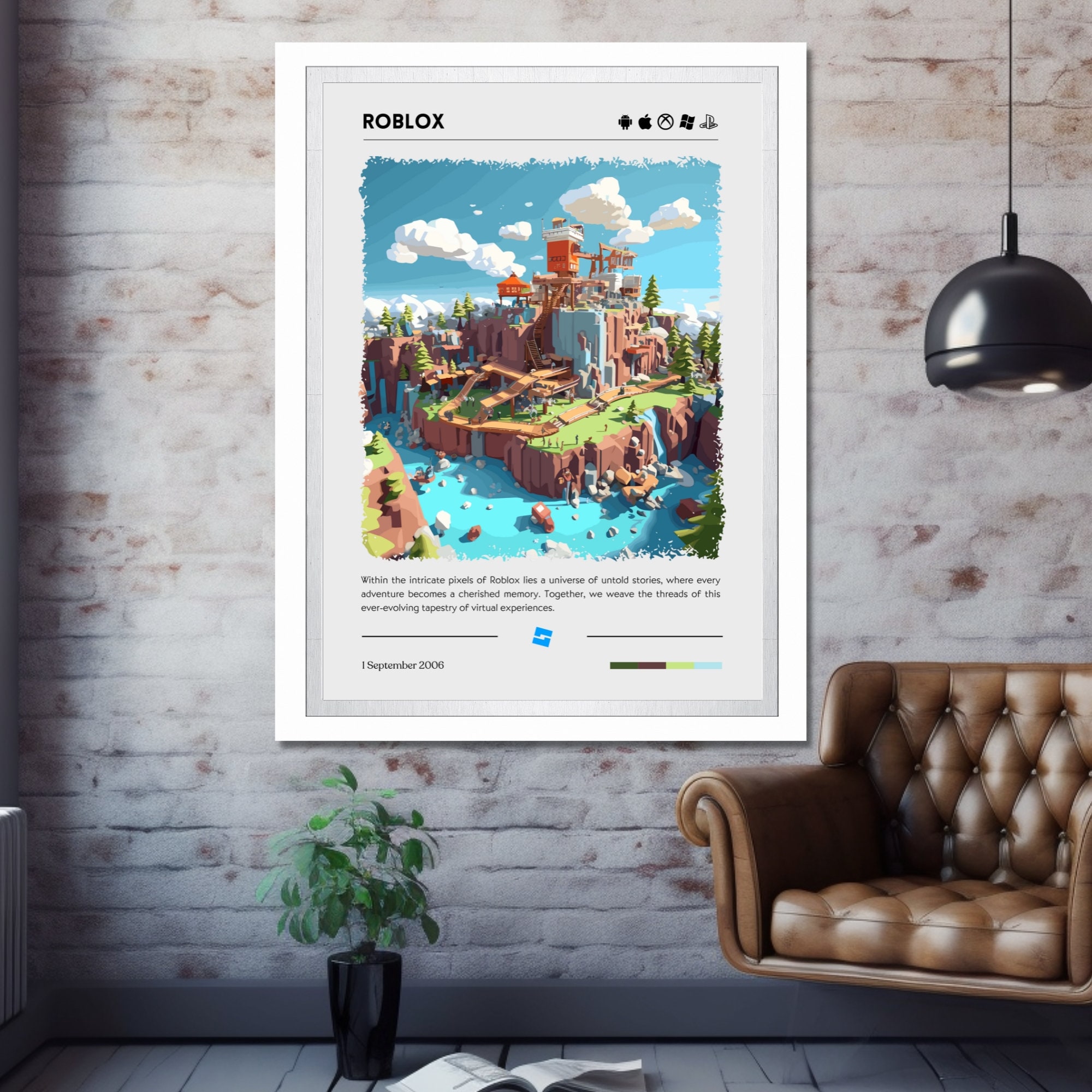 Roblox Poster, Roblox Gaming Wall Art, Gaming Room Poster, Minimalist ...