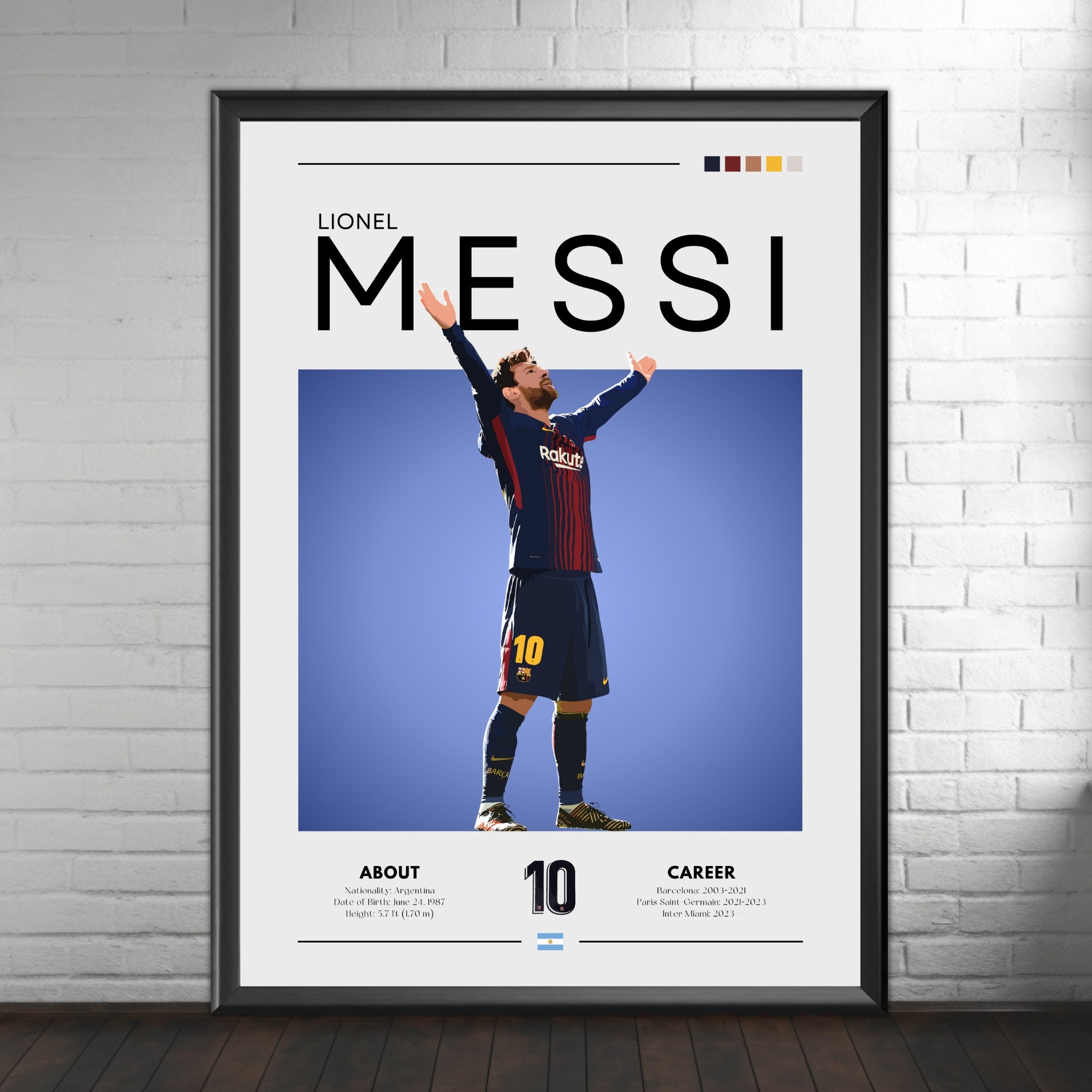 Lionel Messi Poster, Leo Messi Poster, Football Gift, Sports Poster ...